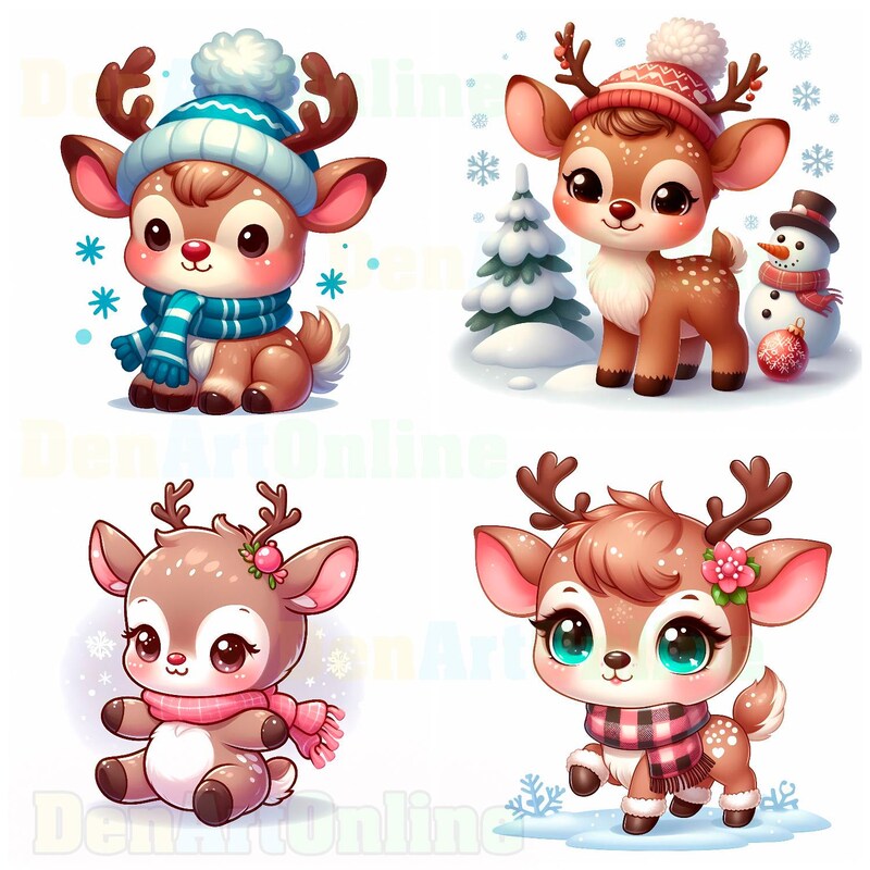 Clipart Reindeer - Etsy