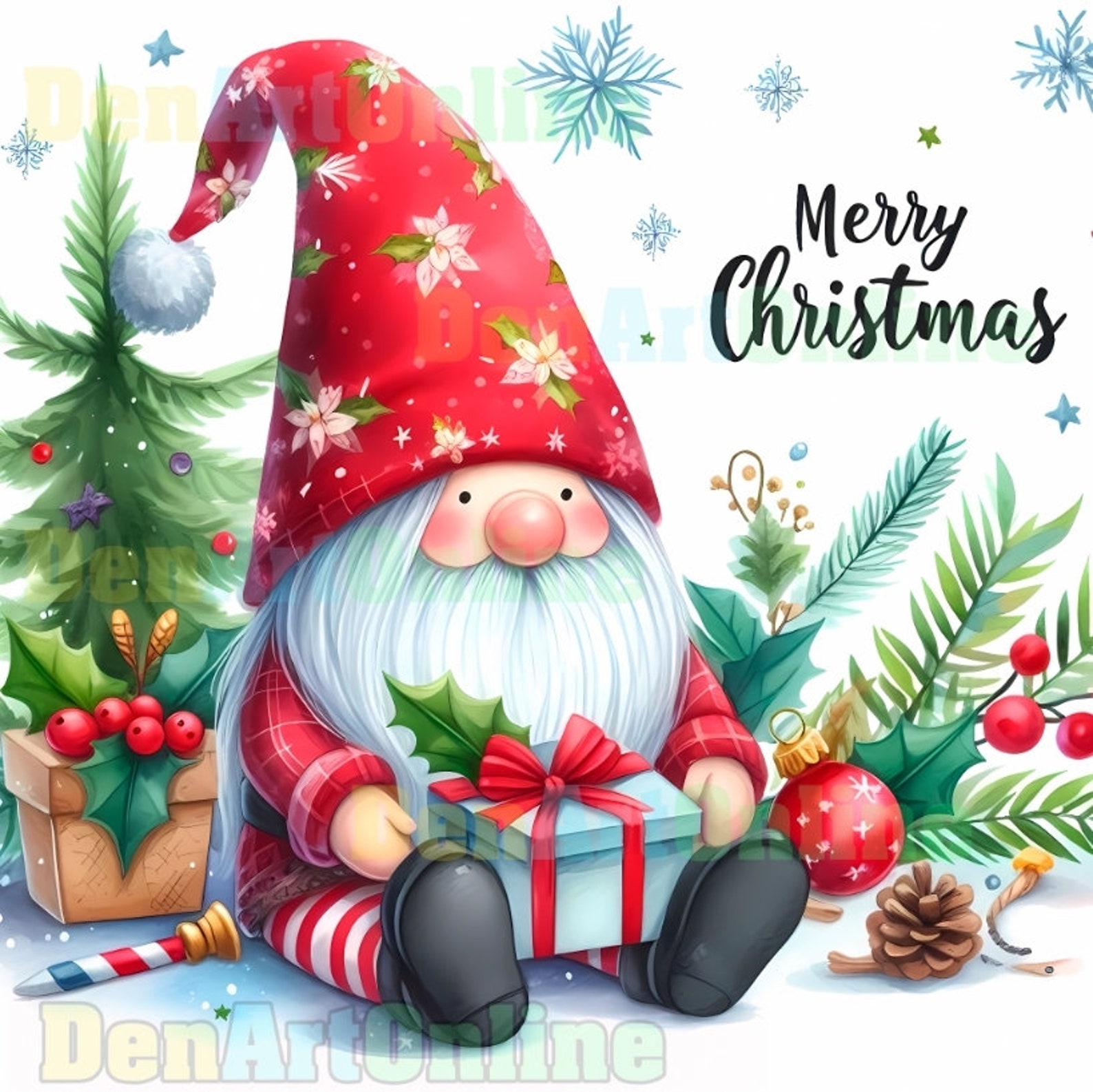 Merry Christmas Gnomes Clipart, 17 High Quality JPG, Snowman Gnomes ...