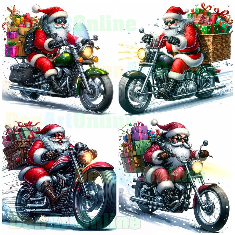 Christmas Motorcycle, Santa Claus on Motorcycle 33 JPG, Santa Biker ...