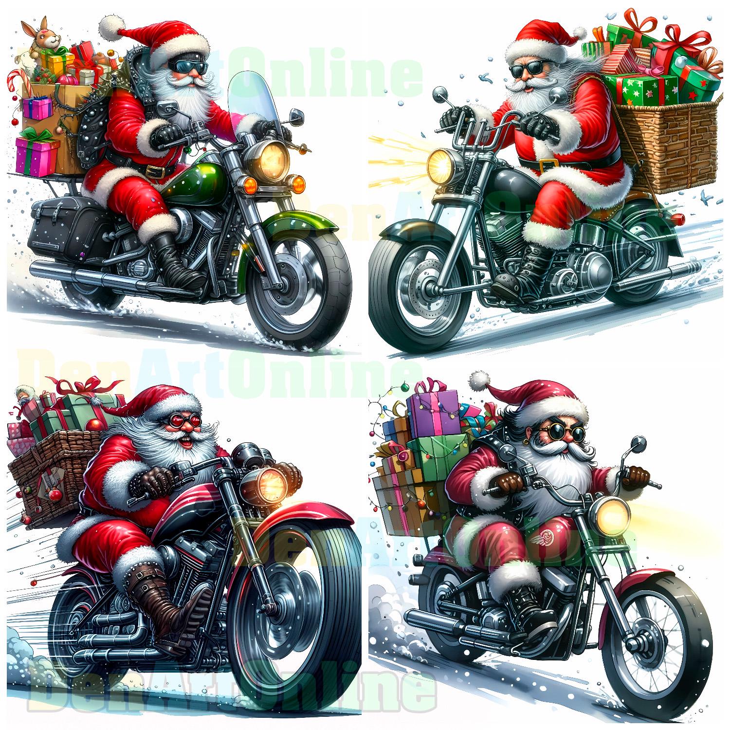 Christmas Motorcycle, Santa Claus on Motorcycle 33 JPG, Santa Biker ...