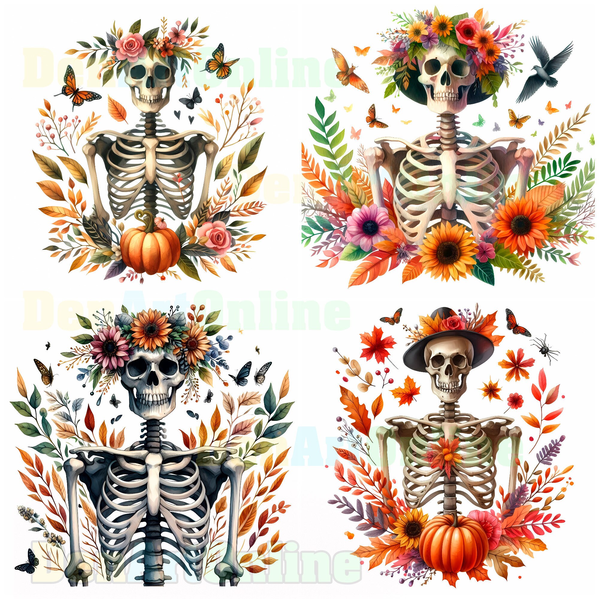 Halloween Skeleton 22 JPG - 300 DPI, Fall, Pumpkin, Spooky Season, the ...
