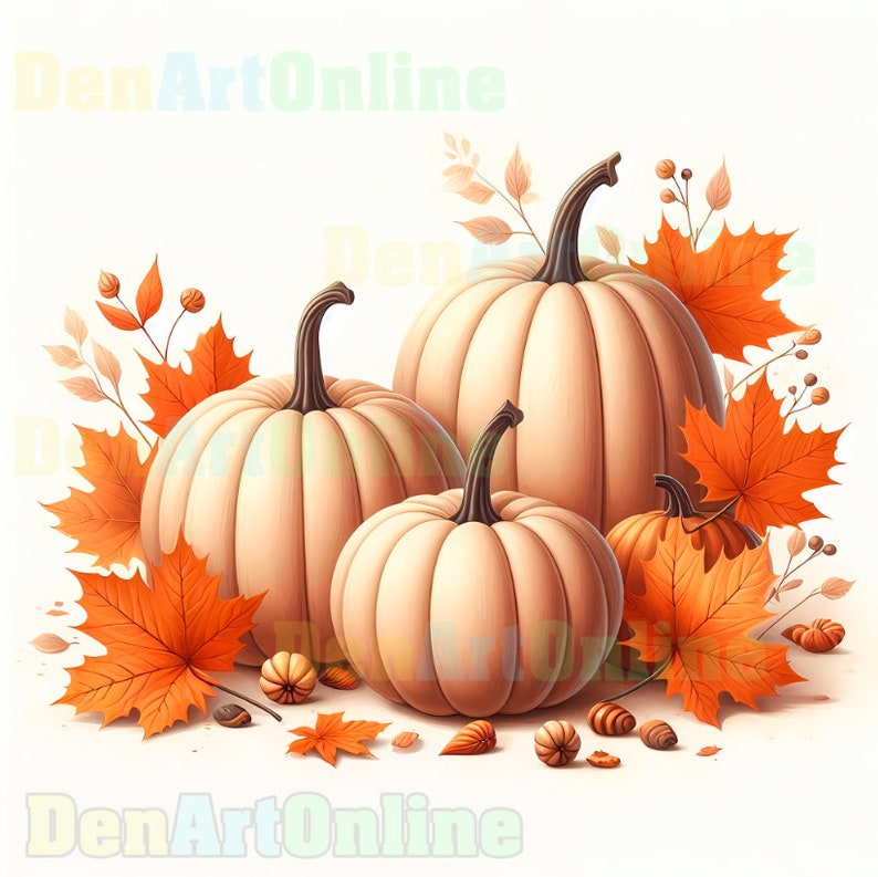 Pumpkin Clipart: Autumn Harvest Scenes (digital Download) - Etsy