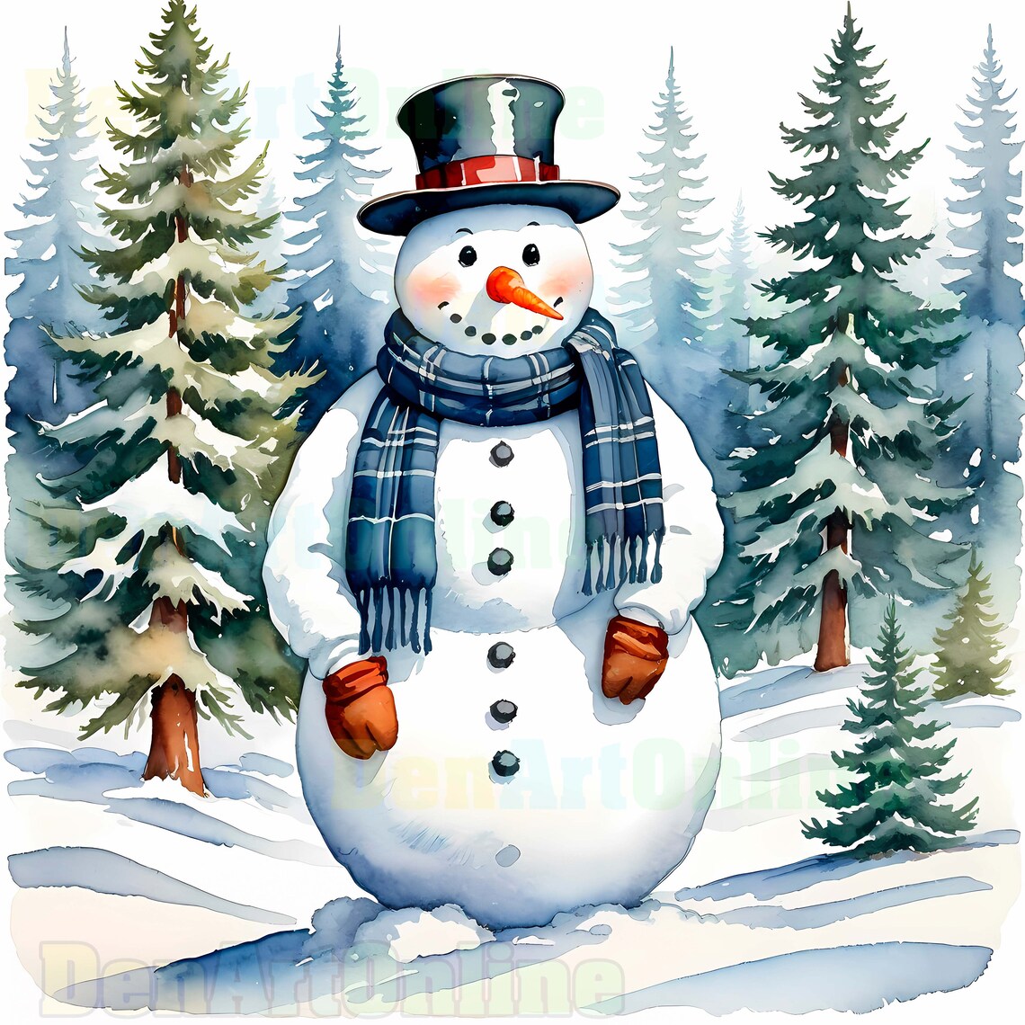 15 Snowman Clipart, Vintage Snowman Clipart, Christmas Clipart ...