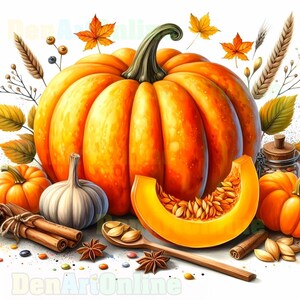 Autumn Pumpkin Clipart, 18 High Quality JPG, Fall Season, Thanksgiving ...
