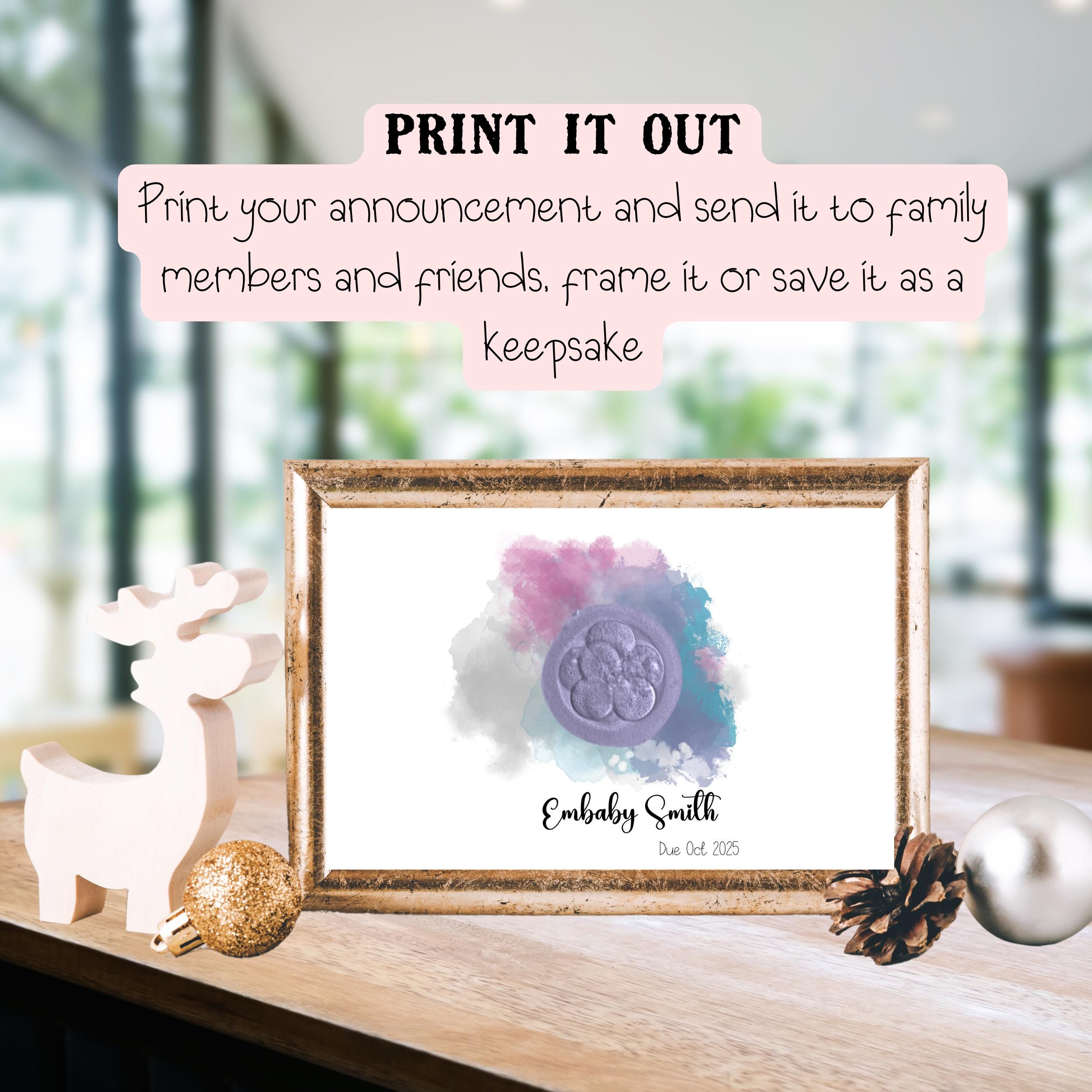 Custom Embryo Watercolor Art: IVF Baby Announcement Gift (digital ...
