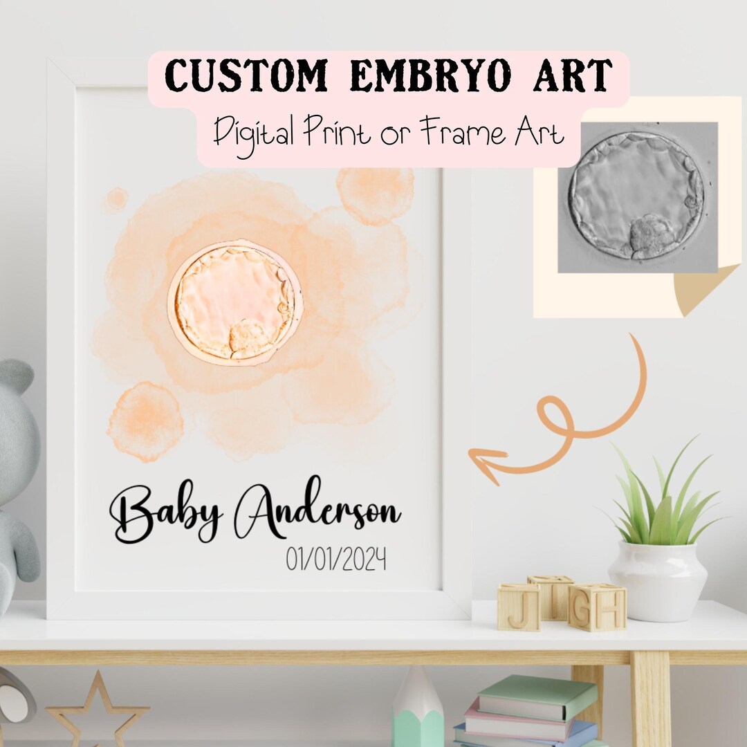Custom IVF Embryo Watercolor Art: Personalized Pregnancy Gift (digital ...