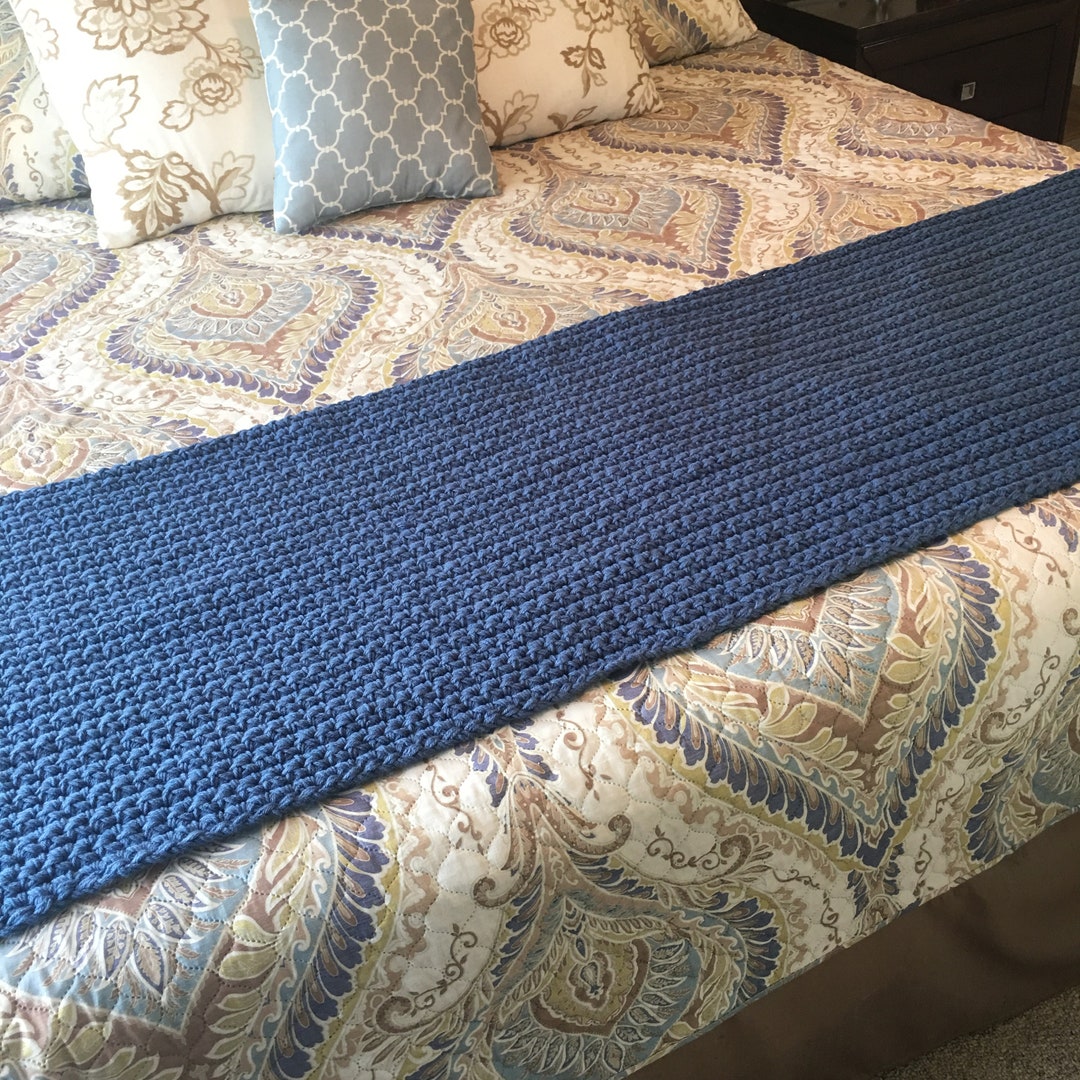 PATTERN for Bed Runner - Bed Scarf PATTERN - Fits the End of a King or ...