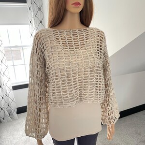 Crochet Shrug - Cropped Mesh Sweater - Half Sweater - Summer Cover Up ...