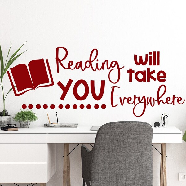 Reading Wall Decal - Etsy