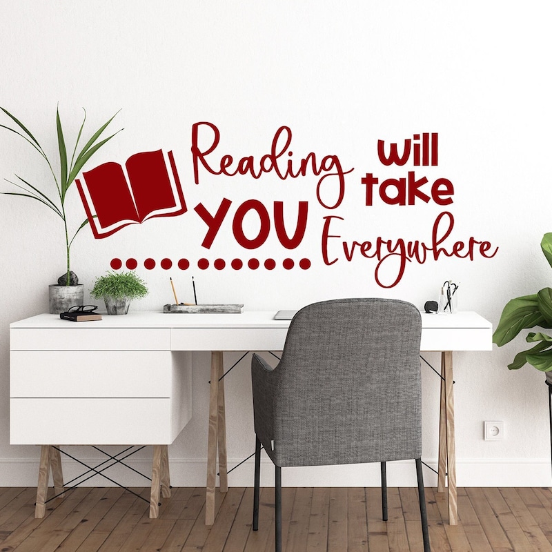 Reading Wall Decal - Etsy