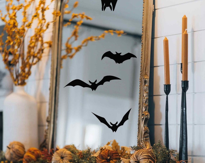 Halloween Flying Bats Window Decal Set of 10, Garage Door Decals ...