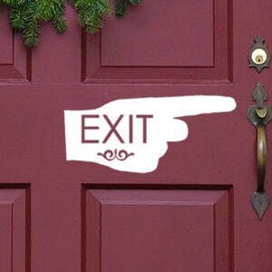 Exit Decal Pointing Finger Exit Office Door Sticker Office - Etsy