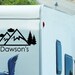 Custom Personalized RV Camper Family Name Vinyl Decal, Mountain Sticker ...