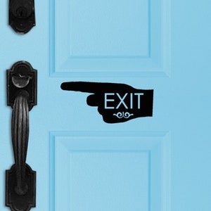 Exit Decal Pointing Finger Exit Office Door Sticker Office - Etsy