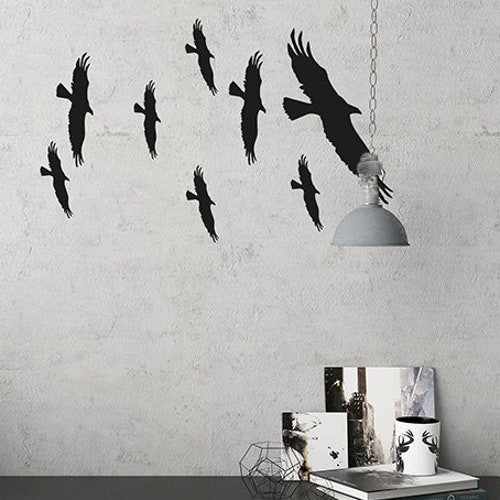Crow Decal Halloween Vinyl Decor Raven Bird Wall Art - Etsy