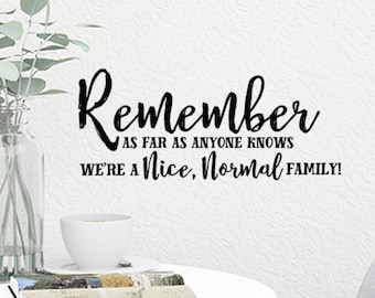 Nice Normal Family Sign - Etsy
