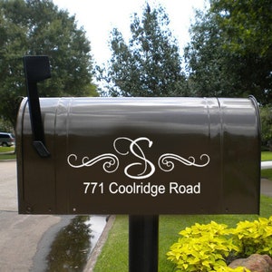Mailbox Monogram Vinyl Decal, Street Address Decal, Family Name Mailbox ...