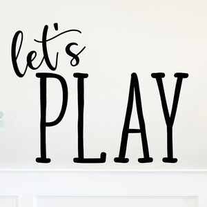 Let's Play Wall Decal Farmhouse Playroom Decal | Etsy