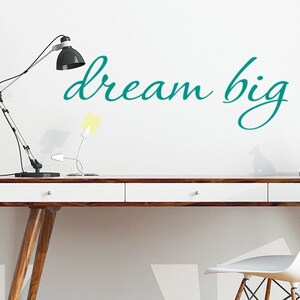 Dream Big Wall Decal, Dream Big Vinyl Decal, Dream Big Decal, Classroom ...