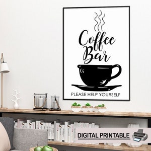 Coffee Bar Digital Download Print, Coffee Printable, Poster Printable ...