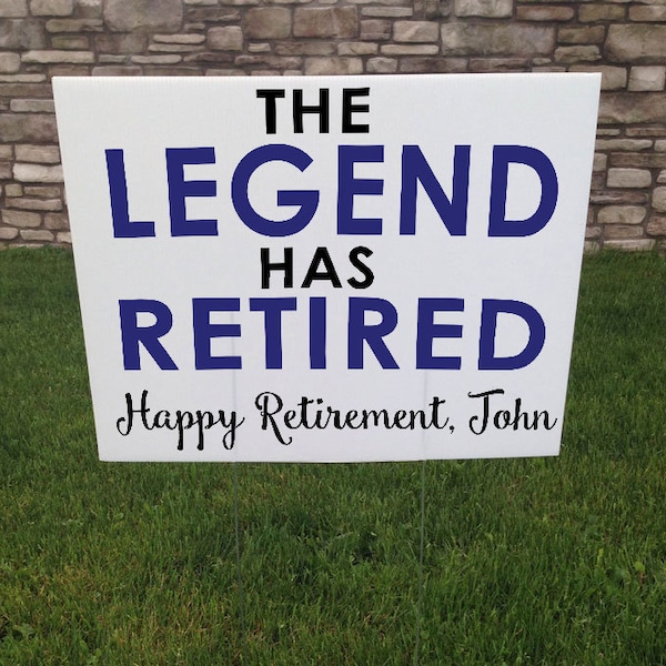 Retirement Yard Sign - Etsy