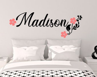 Name Wall Decal Teen Girls Room Decor Baby Girl Nursery Name - Etsy