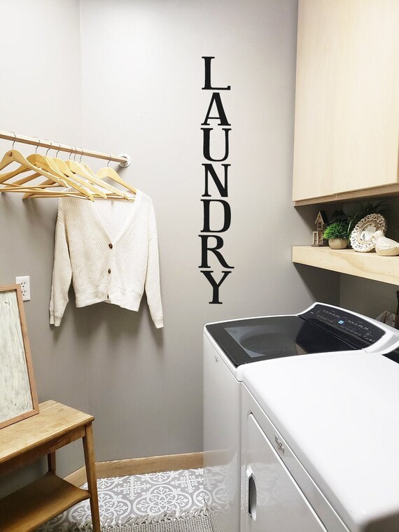 Laundry Decal VERTICAL Laundry Word Art Laundry Room Decor | Etsy