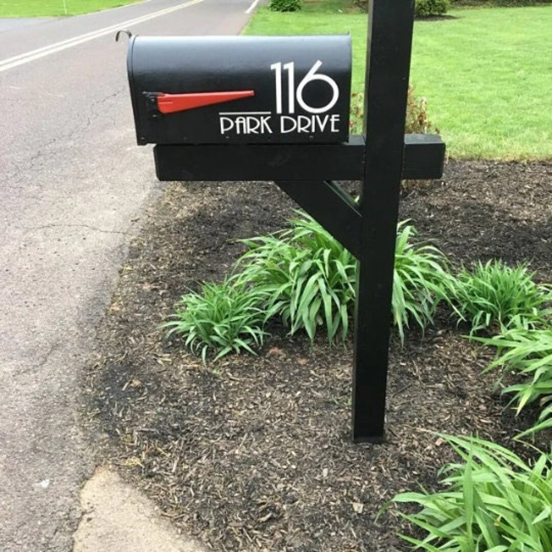 OUTDOOR Stickers | Modern Mailbox House Number Decal Set, Modern Street ...