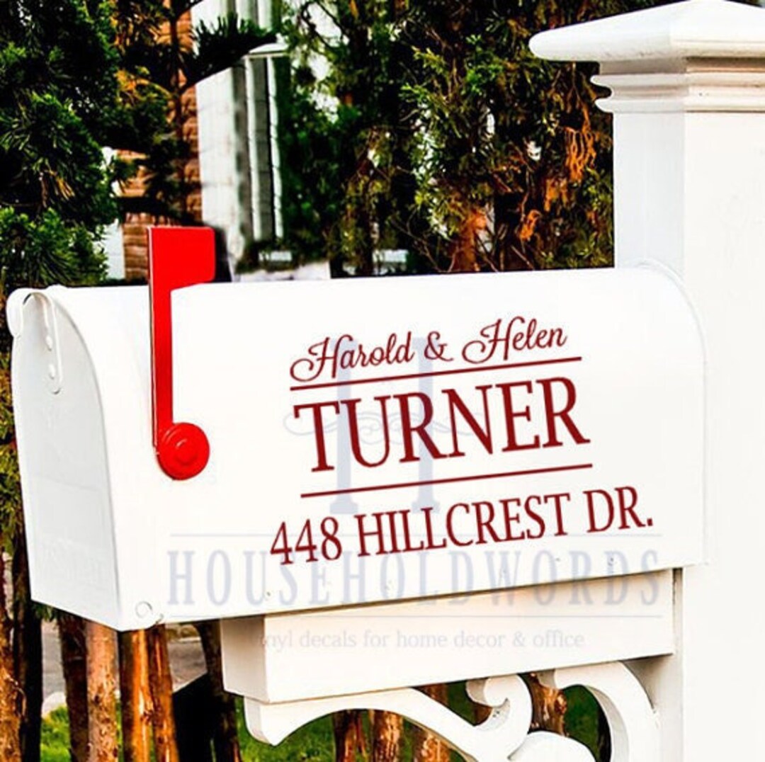 Custom Mailbox Decal, 6 X 10.5 Mailbox Decals, Custom Decals, Home ...