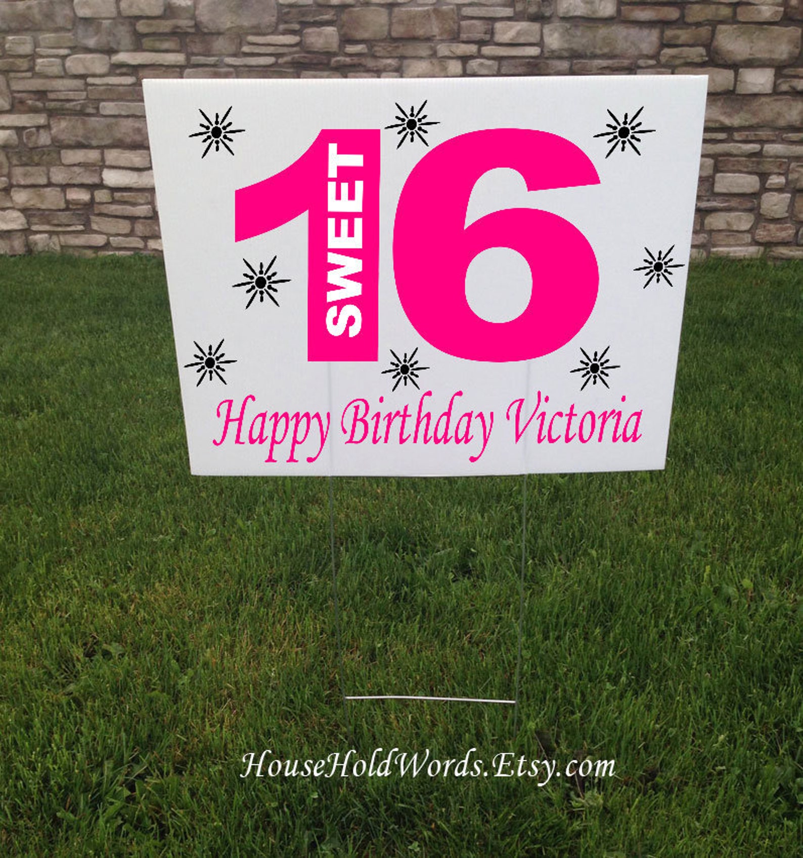 Sweet 16 Birthday Party Yard Sign Custom 16th Birthday Party - Etsy