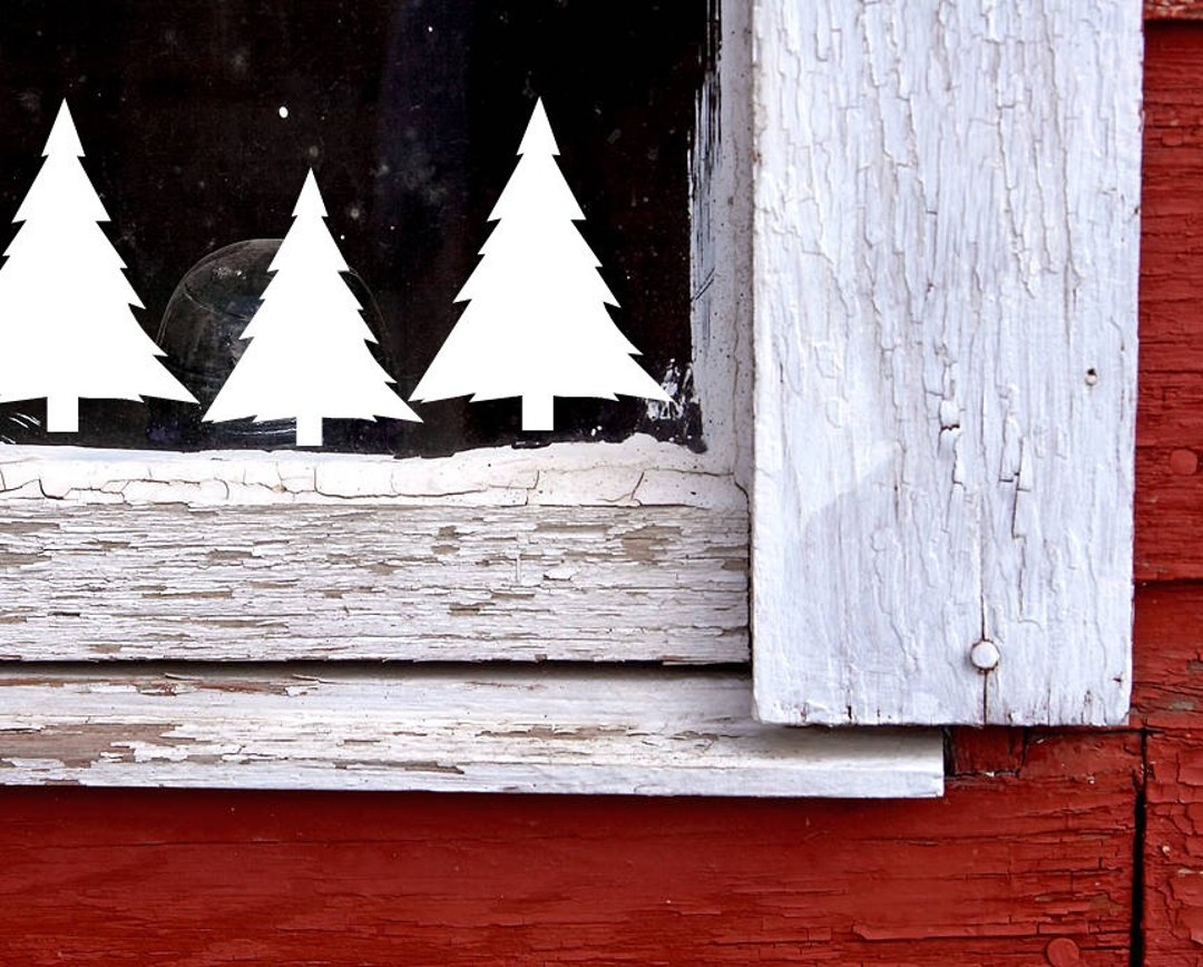 Pine Tree Vinyl Decal Set of 3, Jeep Window Decals, Christmas Tree ...
