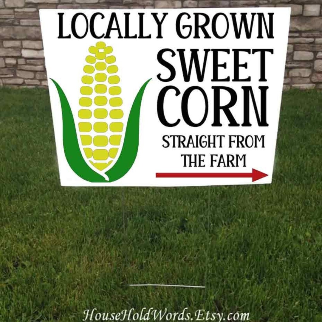 Sweet Corn for Sale Yard Sign, 24 X 18, Corrugated Road Signs, Lawn ...