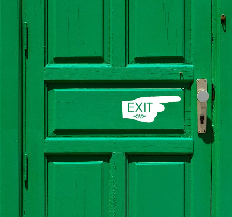 Exit Decal Pointing Finger Exit Office Door Sticker Office - Etsy