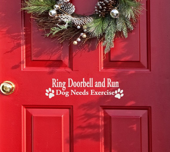 Beware of Dog Vinyl Decal Sign for Door Ring Doorbell and Run - Etsy