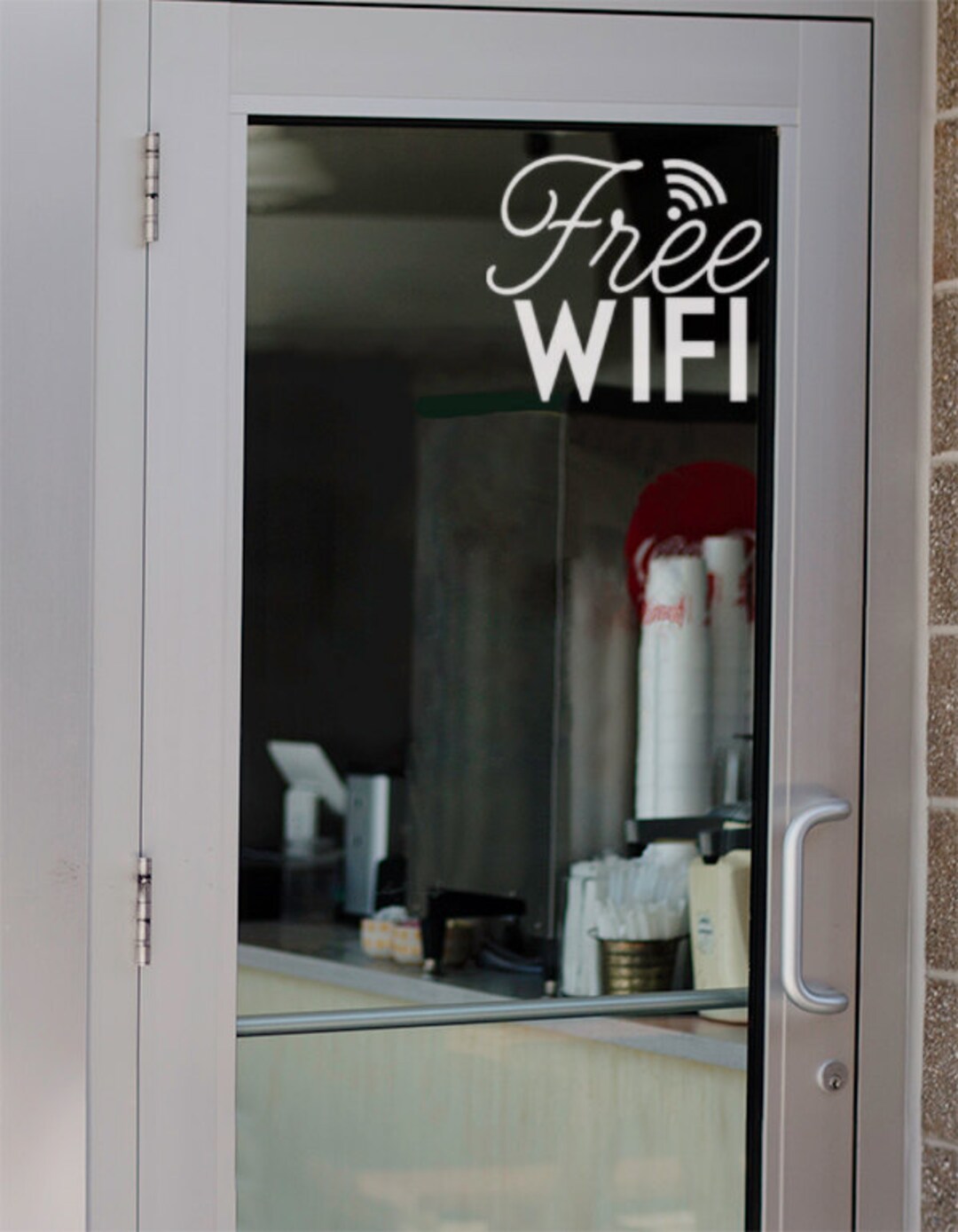 Free Wifi Decal, Free Wifi Vinyl Decal for Door, Wifi Window Sticker ...