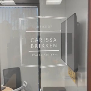 Custom Office Door Business Logo Vinyl Decal Sticker for Glass and ...