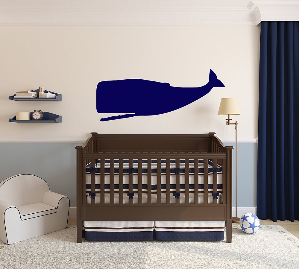 Whale Wall Decal Whale Decal Whale Sticker Nautical Nursery | Etsy
