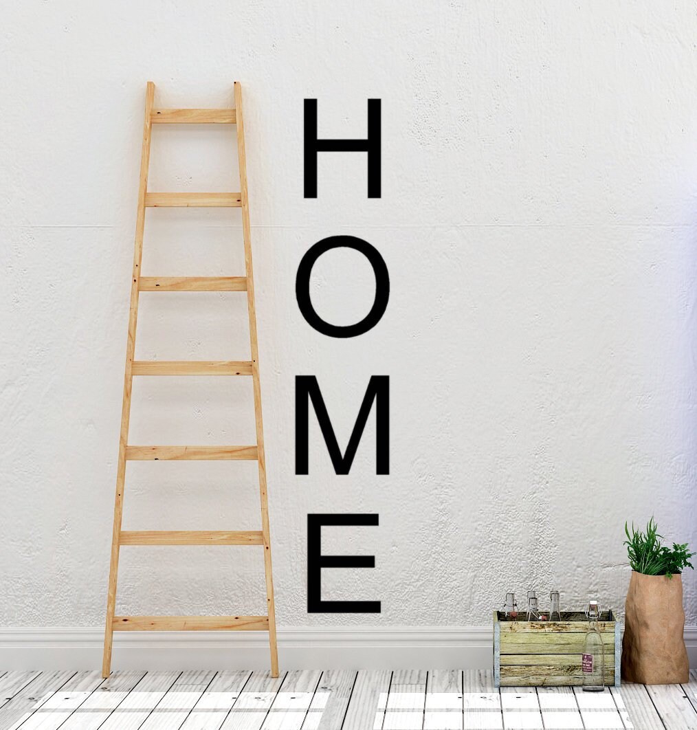 Home Decal Vertical Home Sign Vertical Home Wall Decal | Etsy