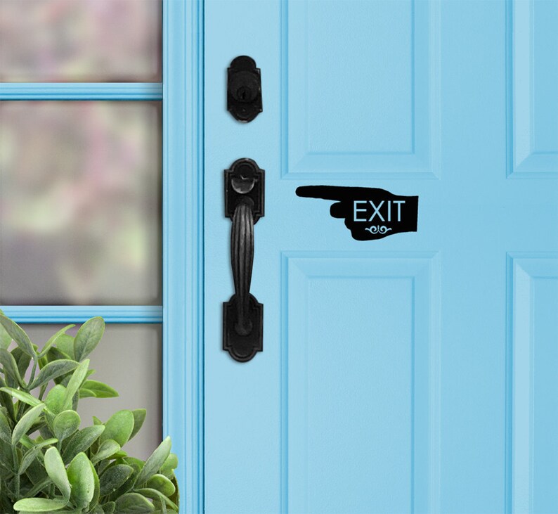 Exit Decal Pointing Finger Exit Office Door Sticker Office - Etsy