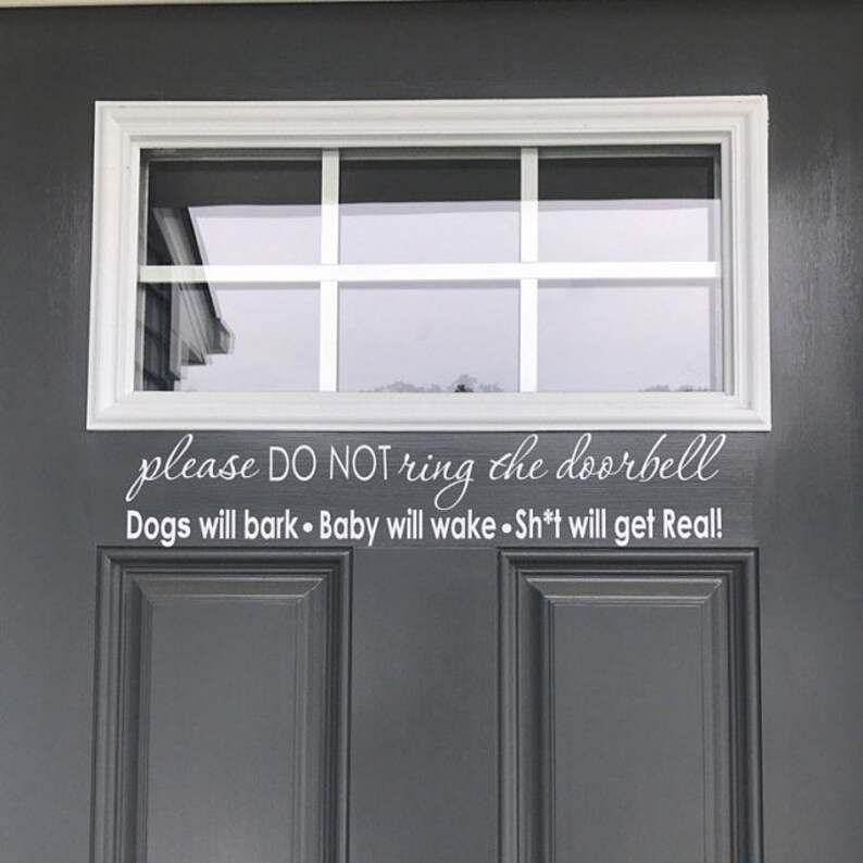 Front Door Decor Vinyl Decals Please Do Not Ring the - Etsy