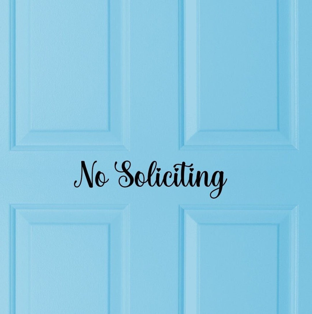 No Soliciting Vinyl Decal, Office Door Sign - Etsy