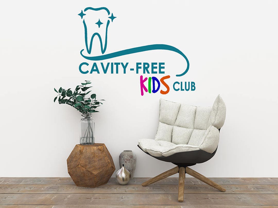 Cavity Free Kids Club Wall Decal, Dentist Office Wall Decor, Childrens ...