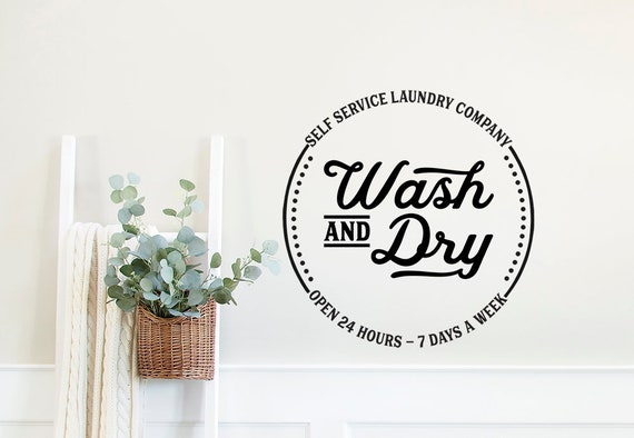 Self Serve Laundry Wash and Dry Laundry Room Vinyl Wall Decal | Etsy