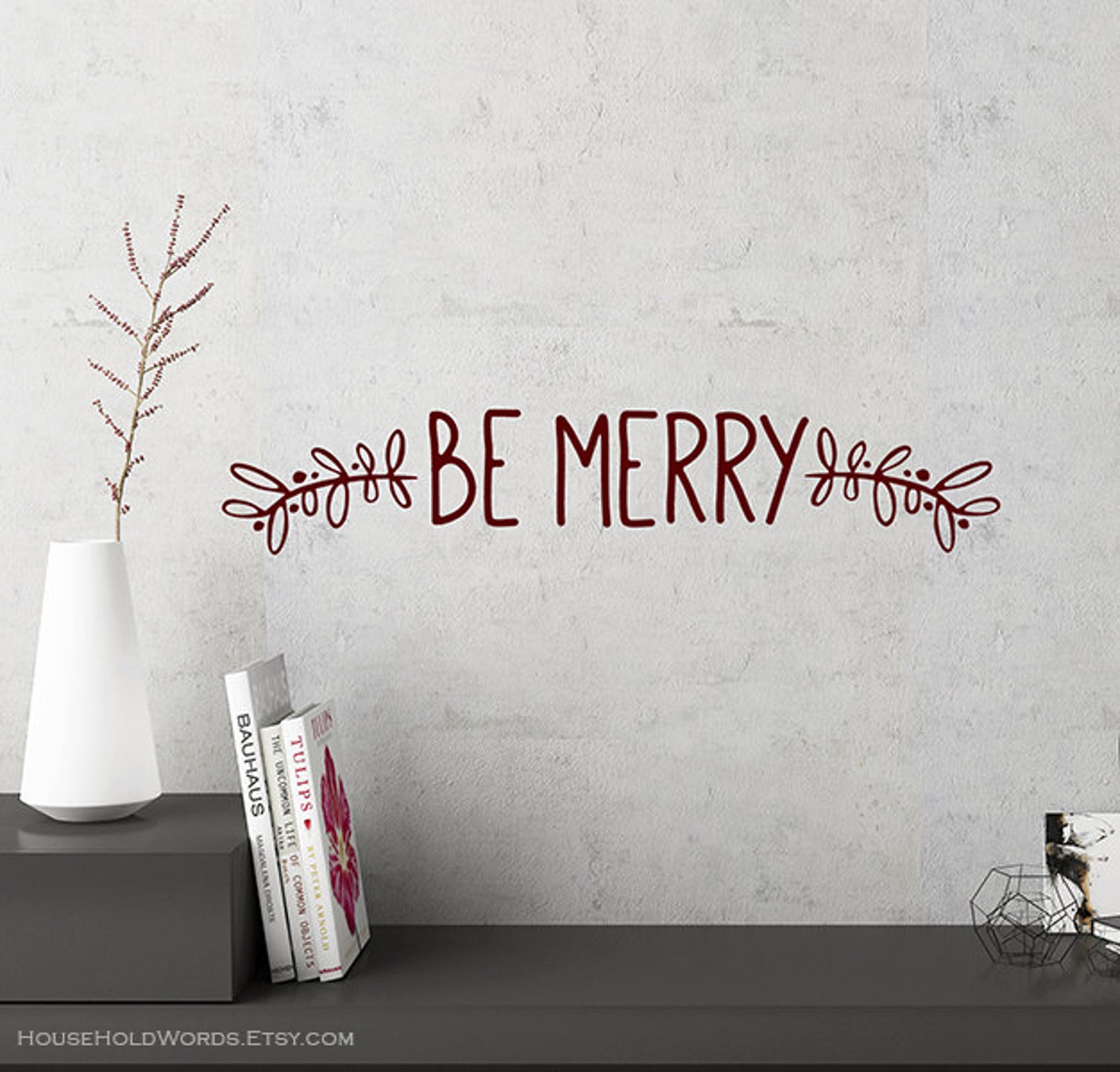 Christmas Wall Decal Decor Be Merry Decal Be Merry Decal | Etsy