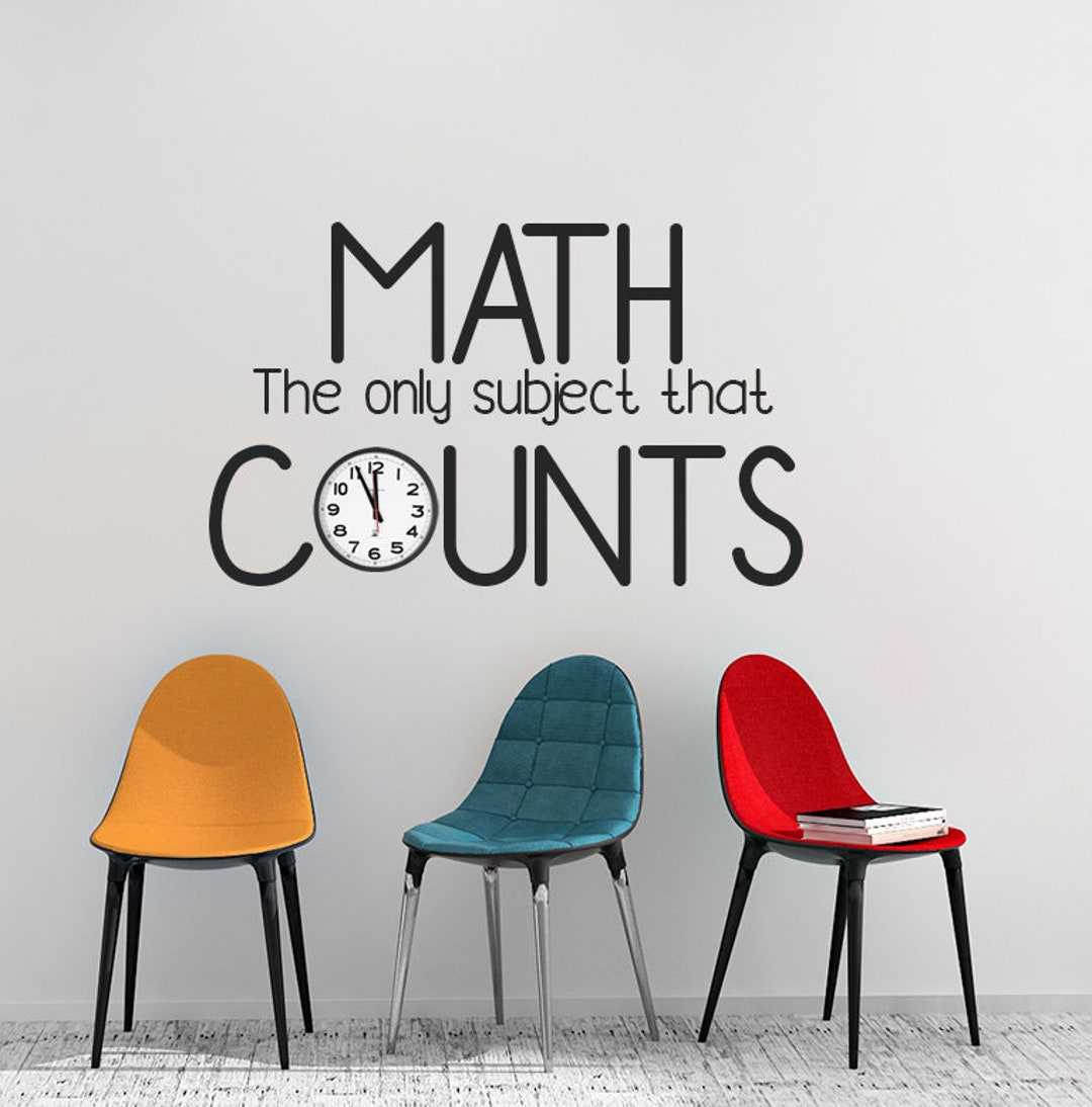 Math Classroom Teacher Decor, Clock Wall Decal,math Decal, Math Teacher ...