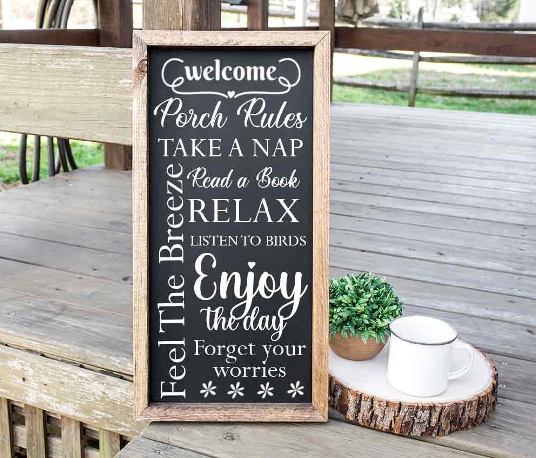Porch Rules Vinyl Decal for Deck Patio Decor, Porch Decal, Outdoor ...
