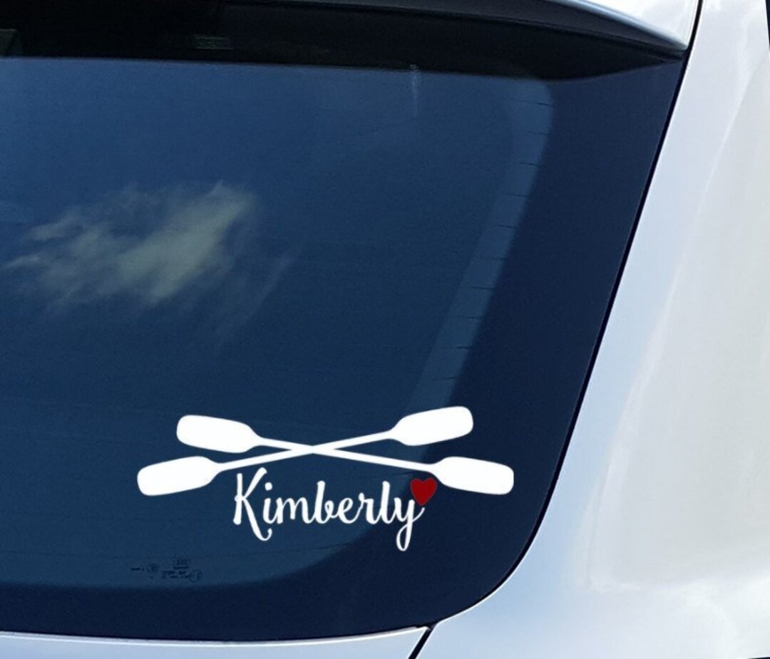 Personalized Custom Kayak Car Decal, Kayak Sticker, Custom Name Decal ...