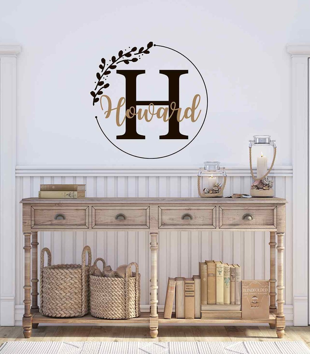 Last Name Initial Vinyl Decal | Custom Monogram Personalized Family ...