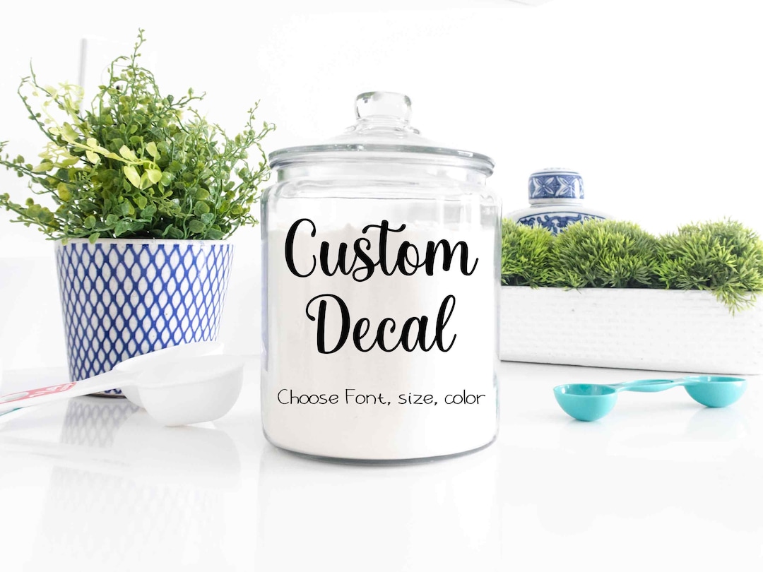 Custom Jar Decal, Tip Jar, Change Jar Vinyl Decal, Kitchen Canister ...