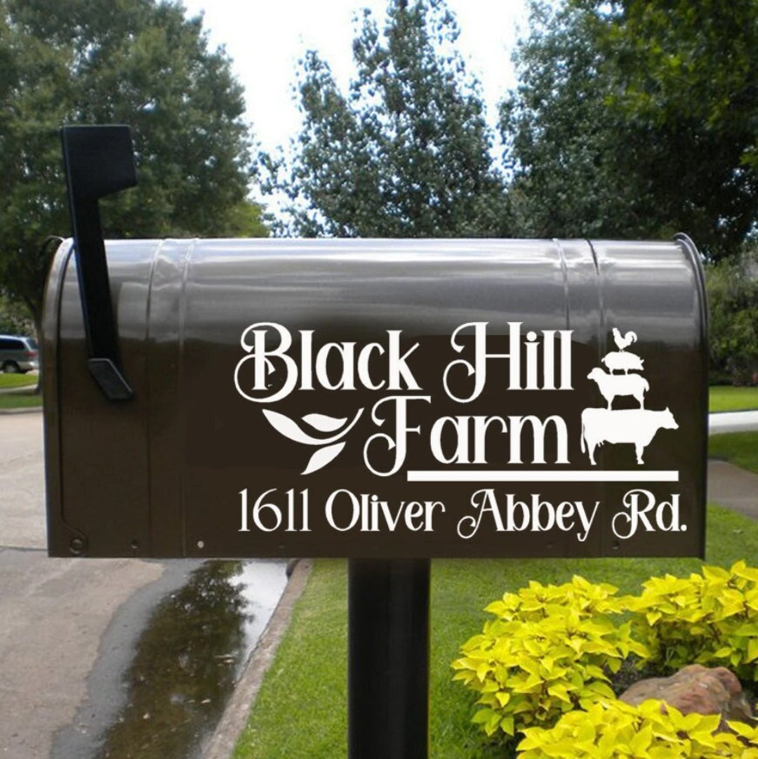 Custom Farm Name Mailbox Decal Set, Homestead Business Mailbox Stickers ...